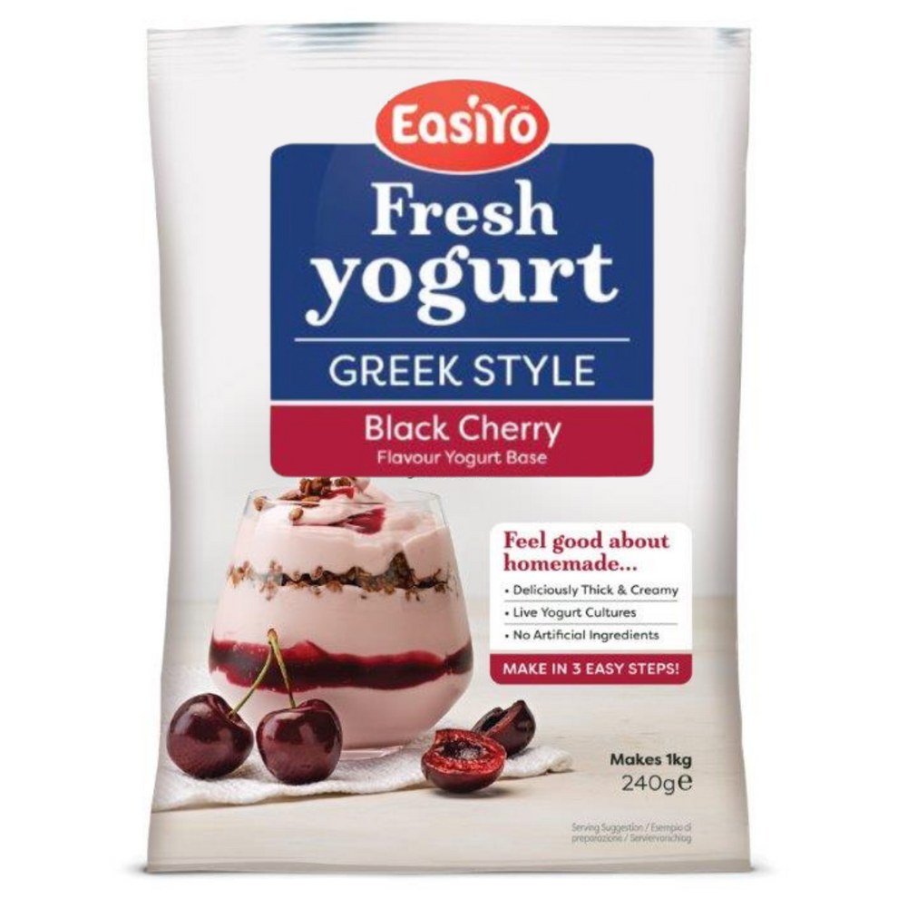 Greek Style Black Cherry EasiYo Yogurt Sachet Pack Makes 1KG | EasiYo ...
